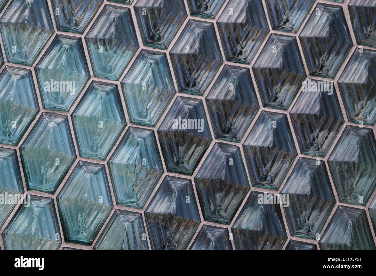 Transparent glass lozenges of a building "Art Deco" in Paris Stock ...