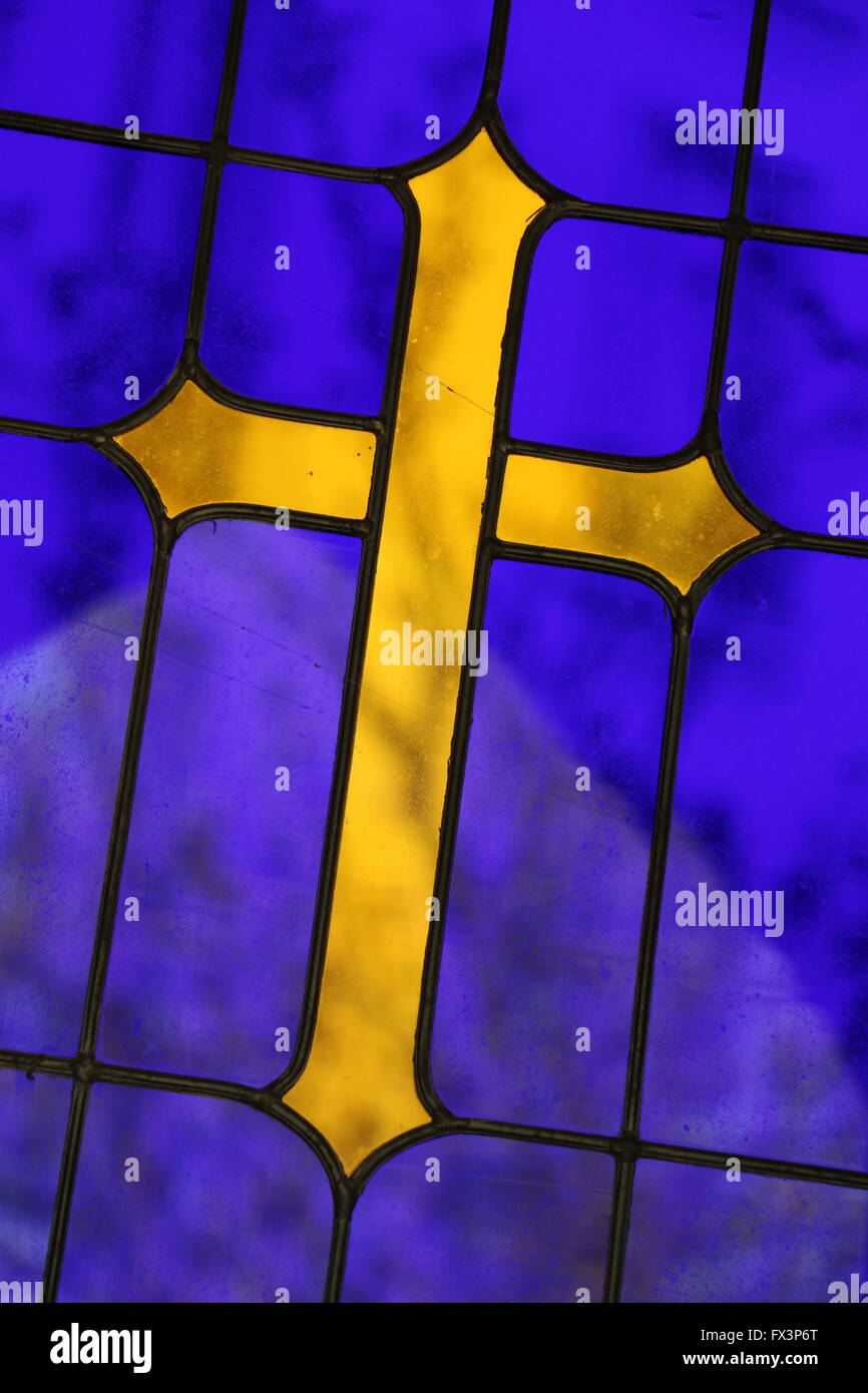 Stained glass of a grave of a cemetery in Paris Stock Photo - Alamy