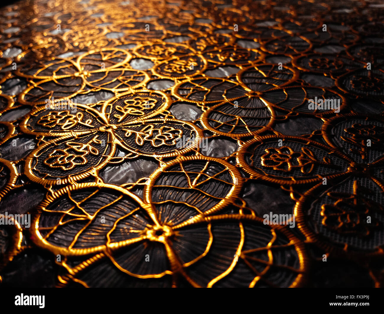 Textured cloth from patterns of gold color Stock Photo - Alamy