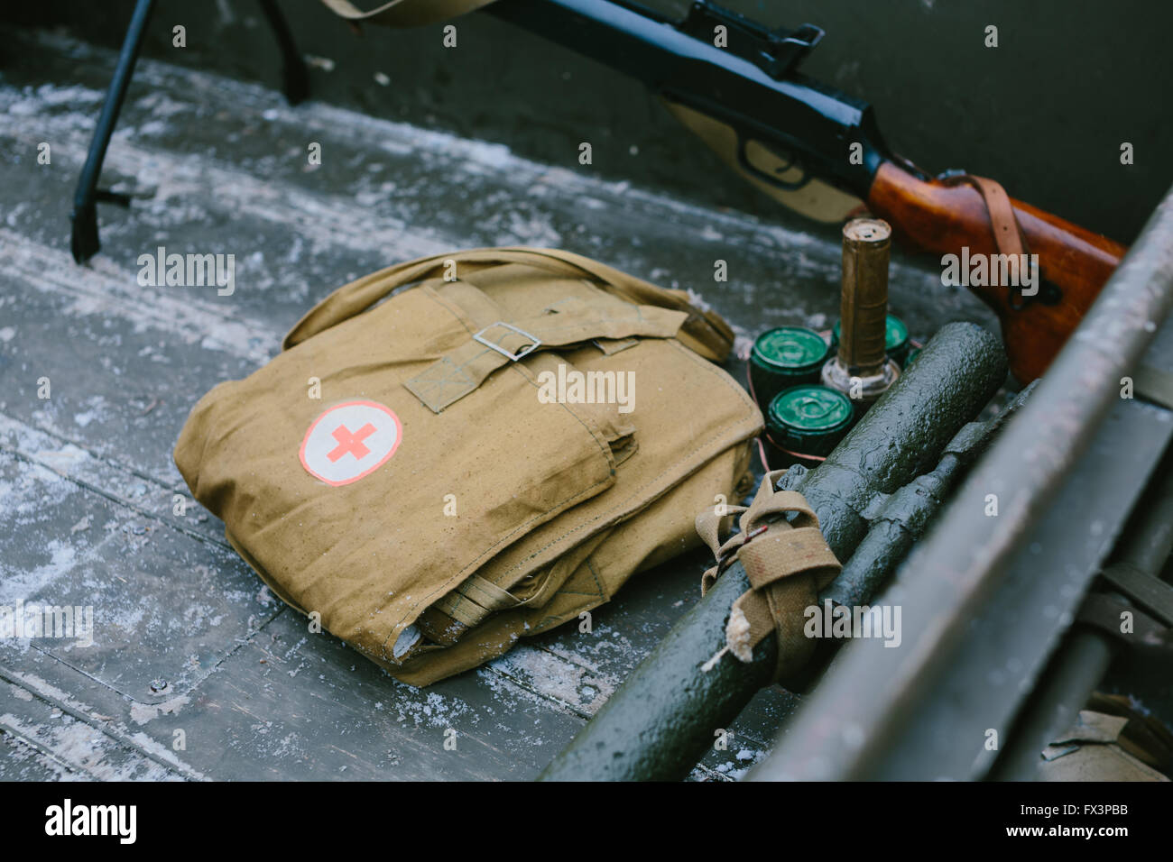 First aid bag in the back of the car Stock Photo - Alamy