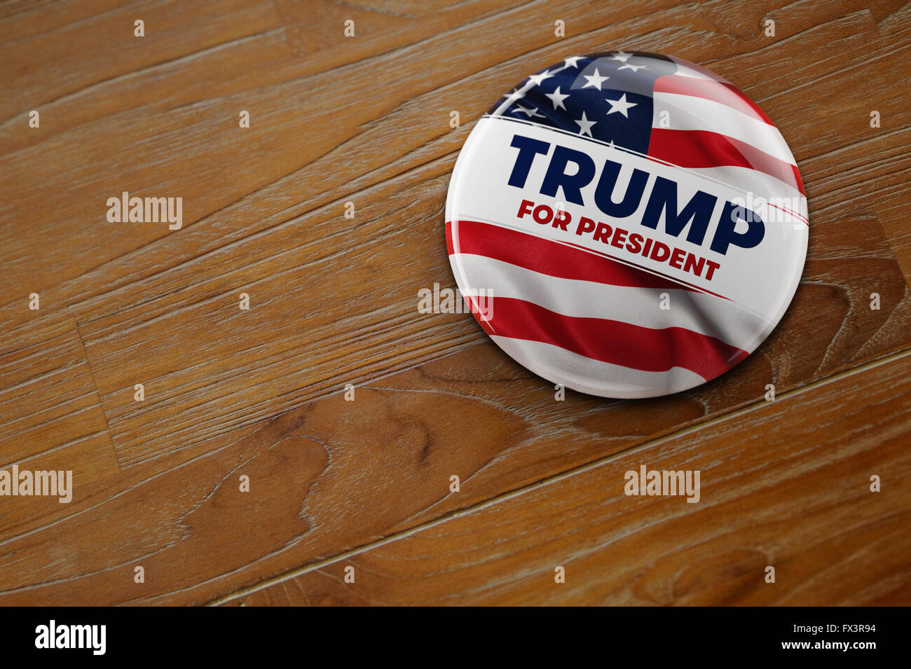 Illustration of presidential campaign button of Donald Trump running ...