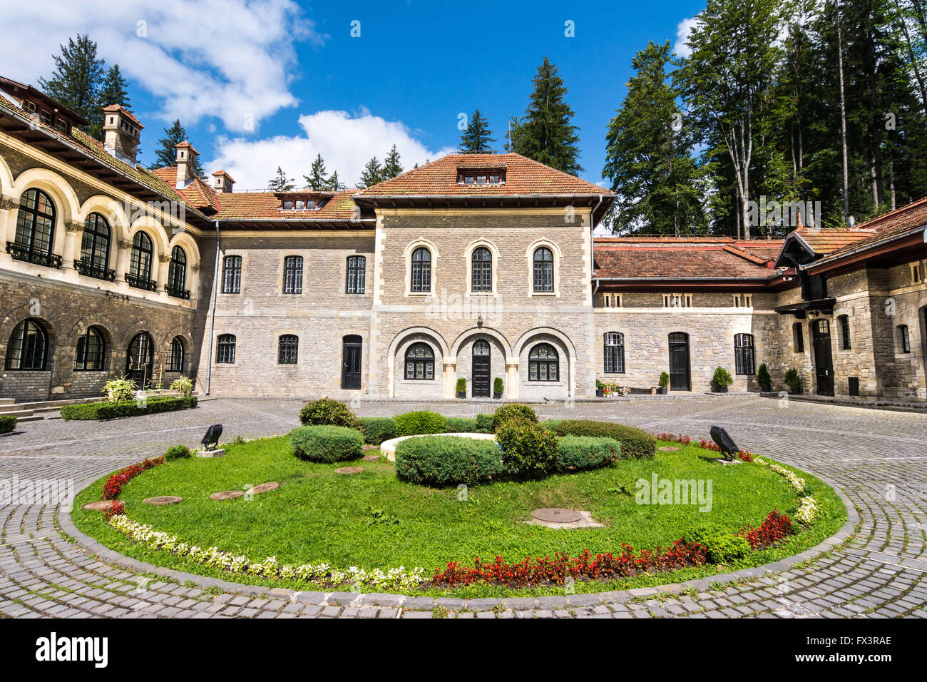 Exterior view of Cantacuzino Castle, Bucegi, Romania Stock Photo - Alamy