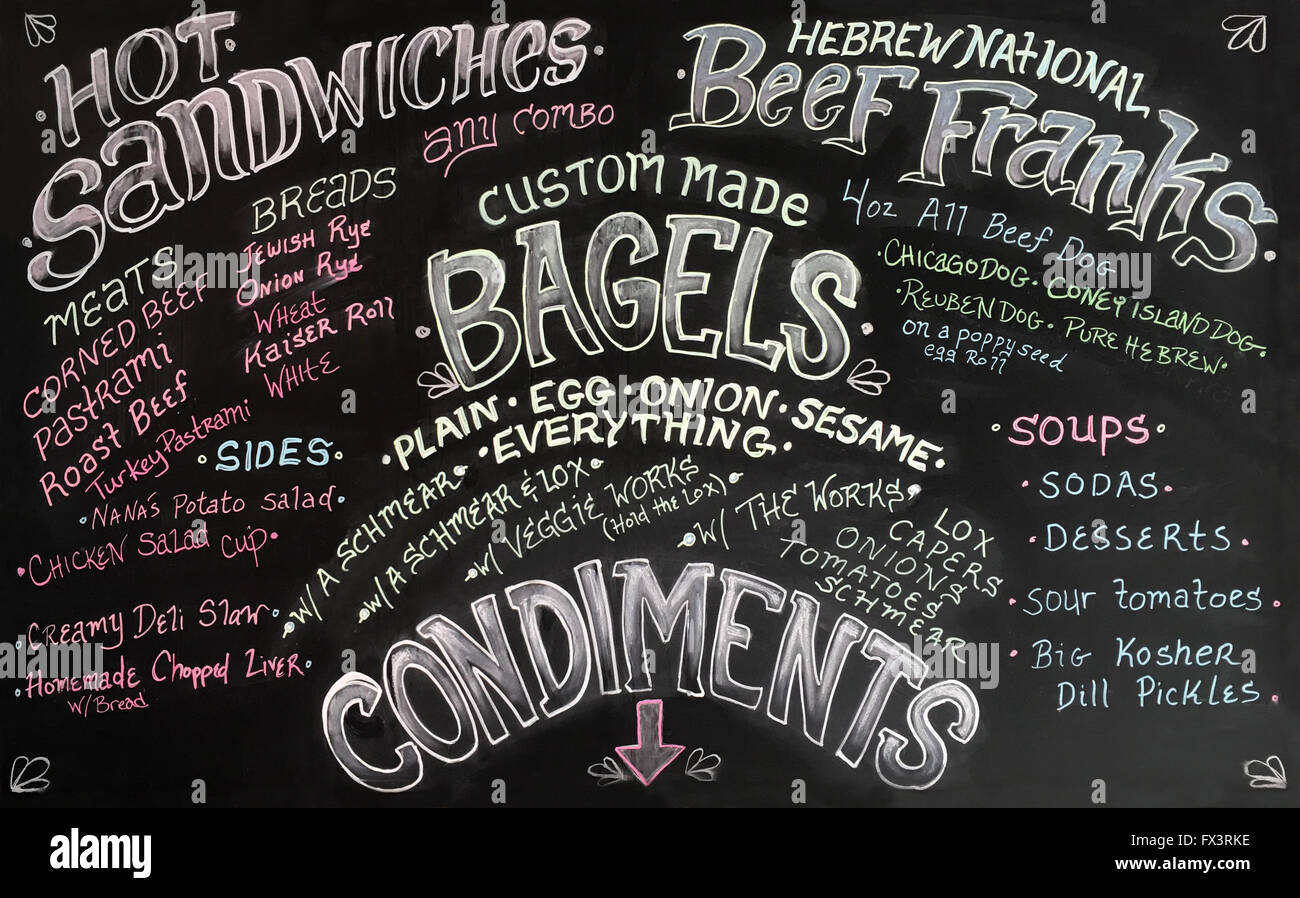 Sandwich menu sign lettering Stock Photo - Alamy