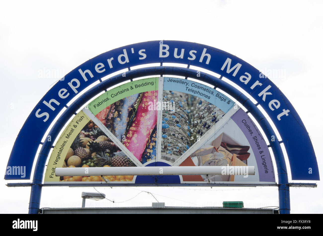 Shepherd's bush market sign hi-res stock photography and images - Alamy