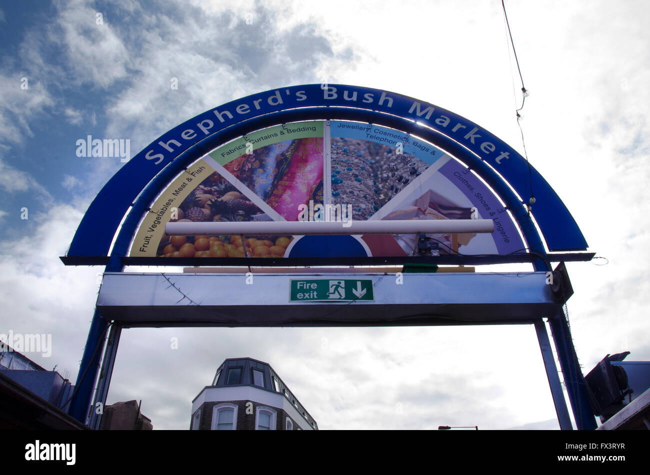 Shepherd's bush market sign hi-res stock photography and images - Alamy