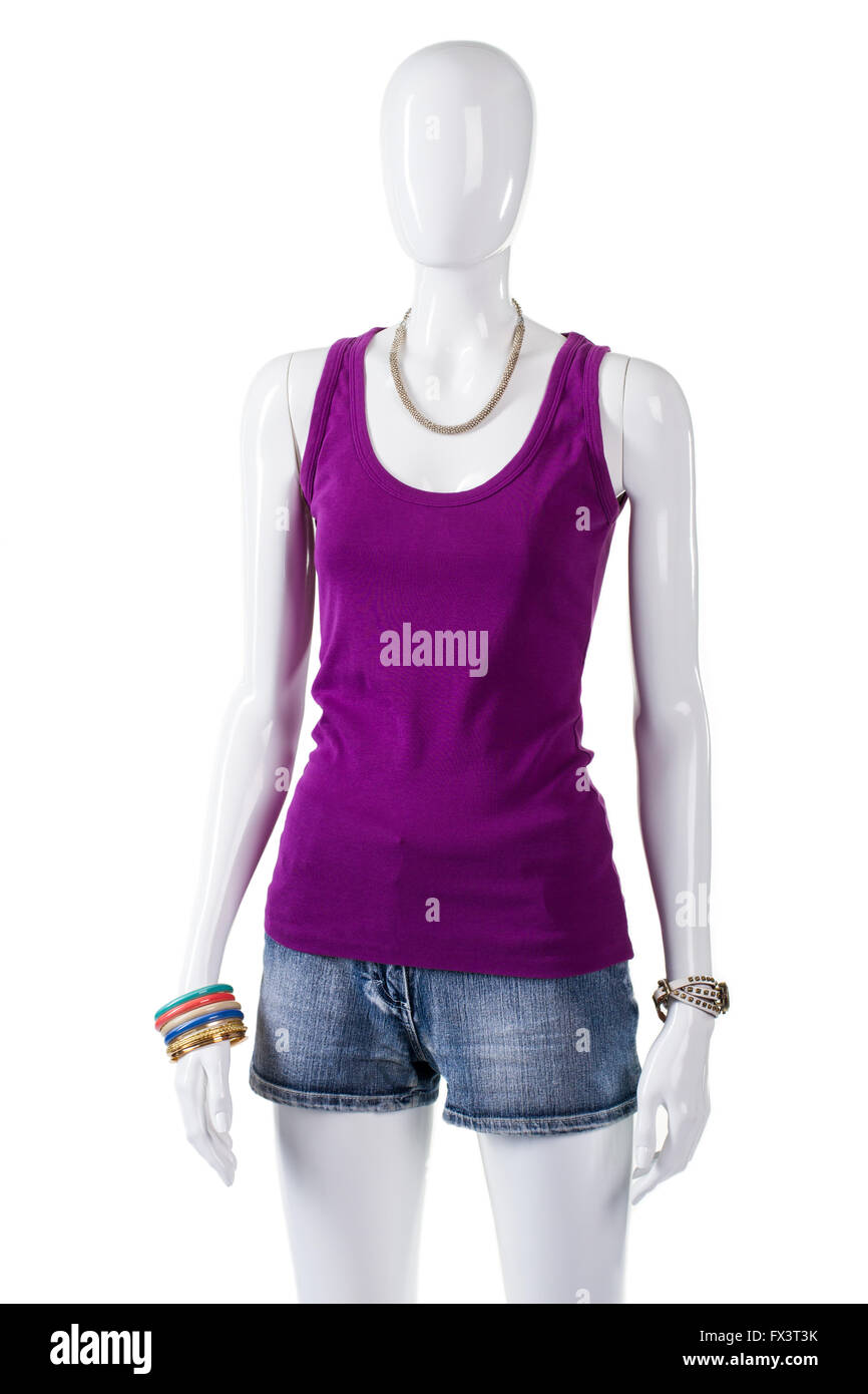 Female mannequin in purple top Stock Photo - Alamy