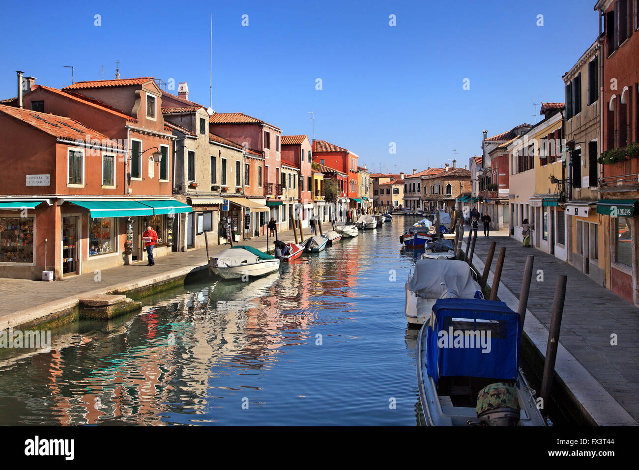 Canal in picturesque Murano island, Venice, Veneto, Italy Stock Photo ...
