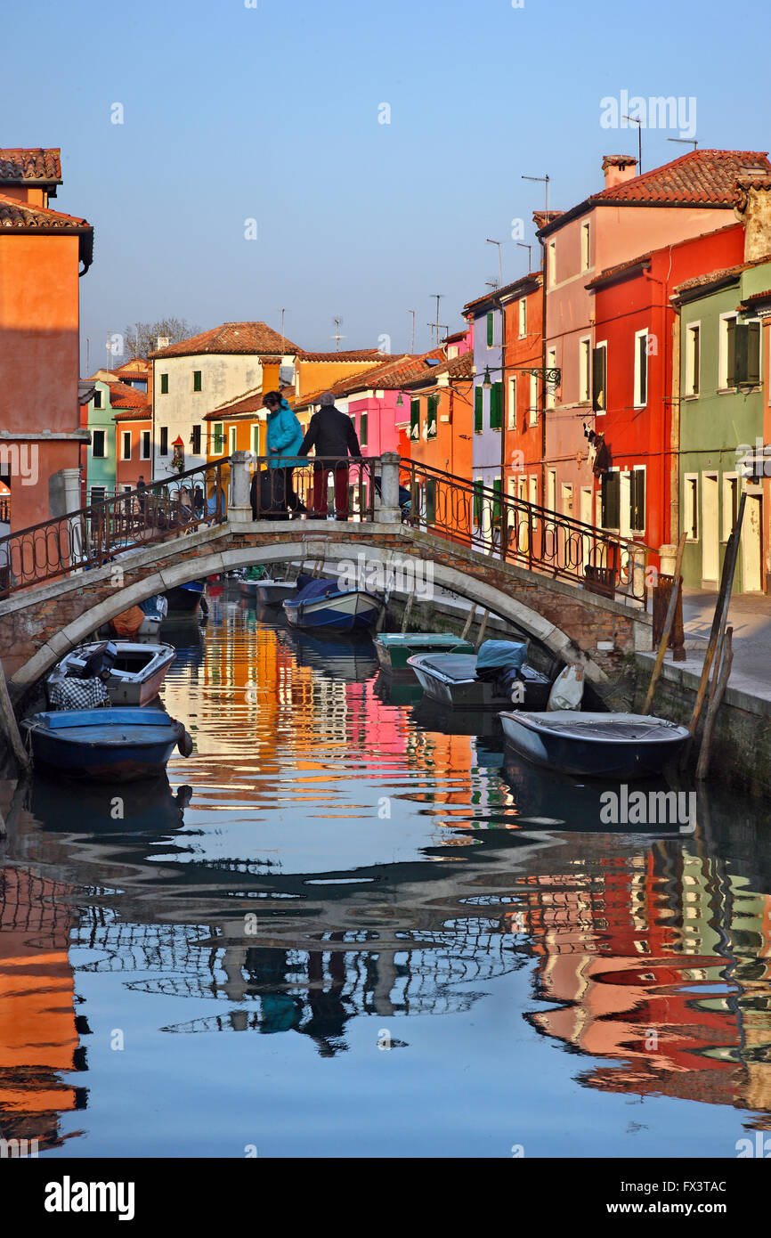 Colorful houses of picturesque Burano island, Venice, Veneto, Italy ...