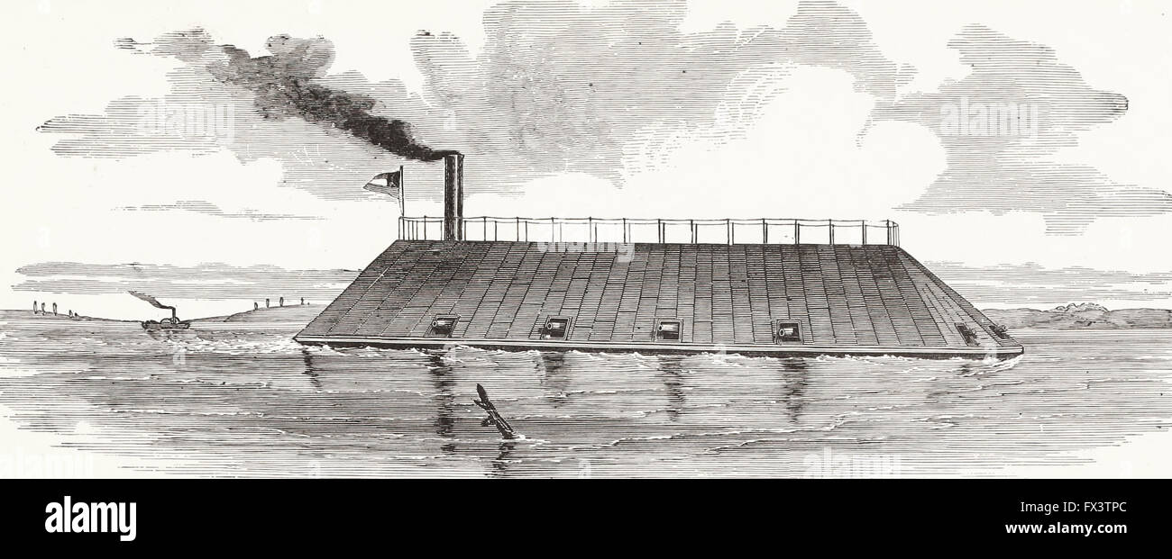 Confederate Ironclad Ram Georgia lying off Fort Jackson, Savannah River ...