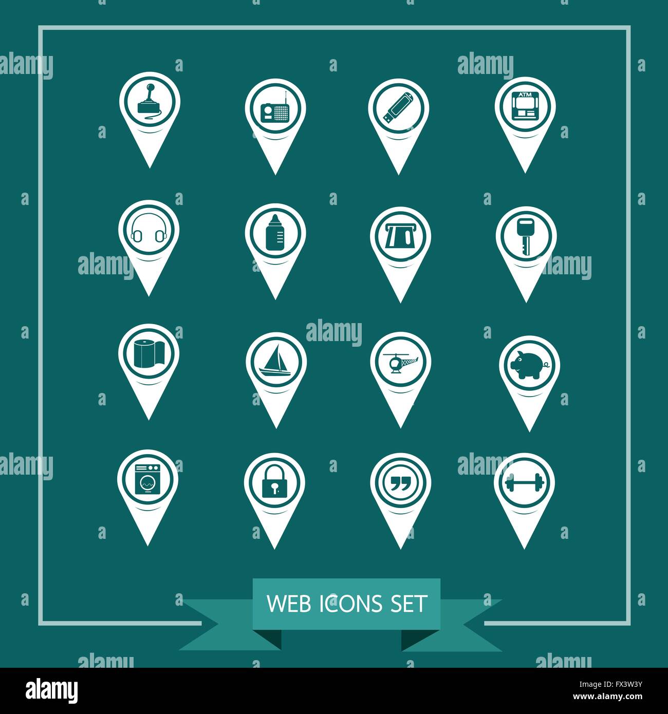 Set of Map Pointer icons for website and communication Stock Vector Image & Art - Alamy