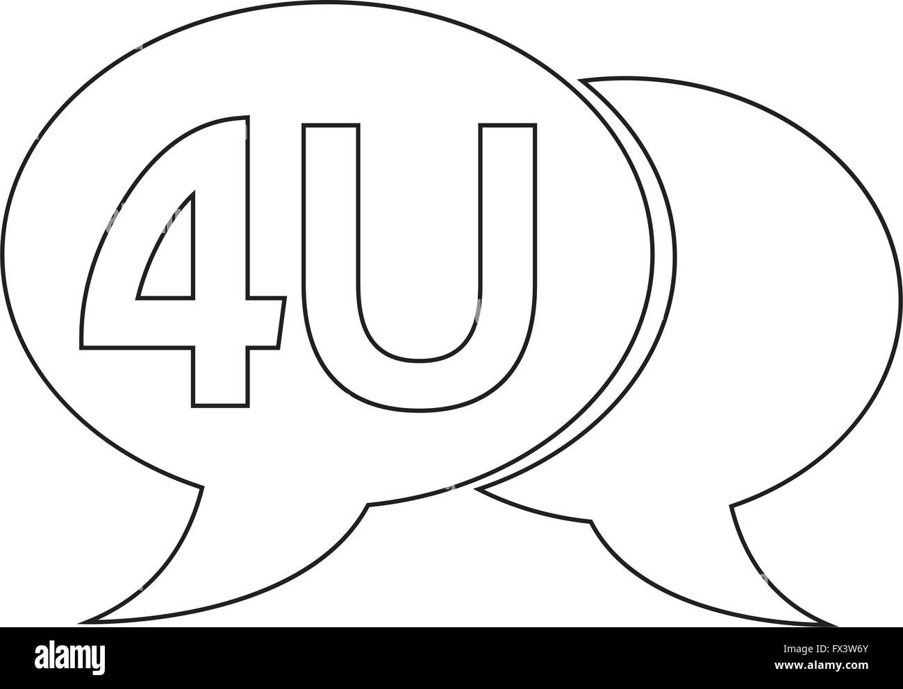 4U internet acronym chat bubble illustration Stock Vector Image & Art ...
