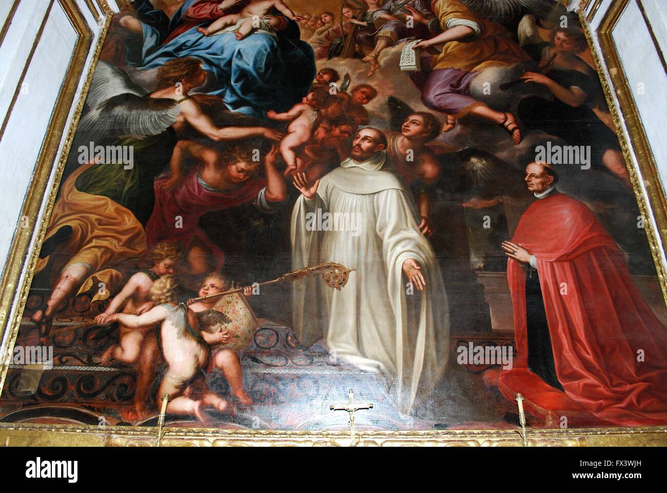 Oil painting inside the Santa Maria de la Encarnacion Cathedral ...