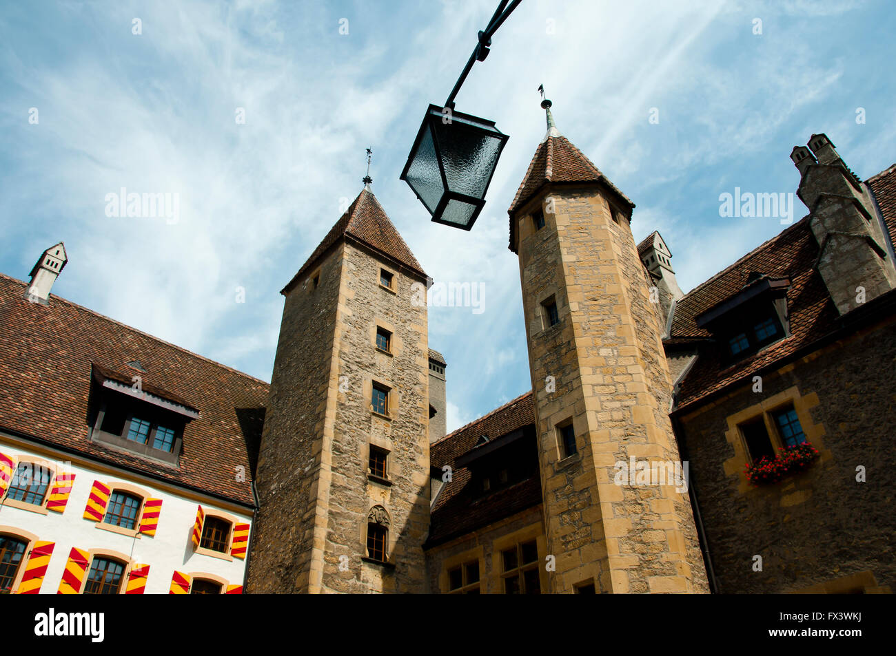 Colombier Castle - Neuchatel - Switzerland Stock Photo - Alamy