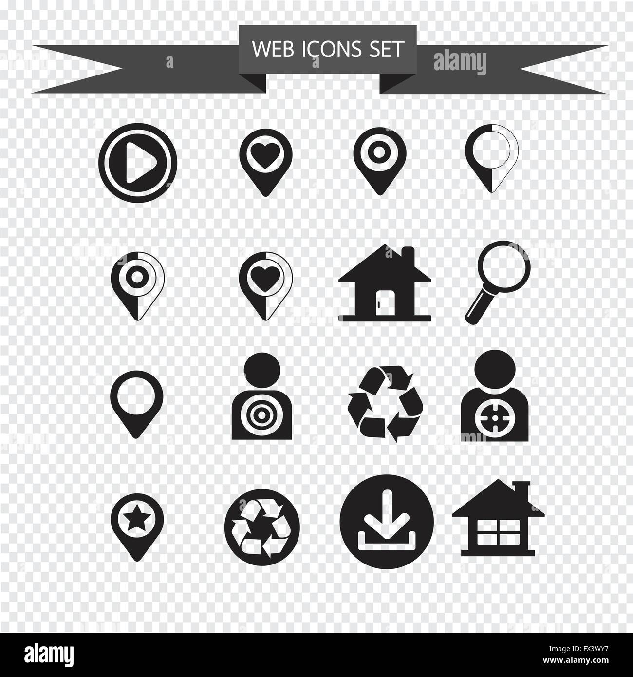 web icons Set illustration Stock Vector Image & Art - Alamy