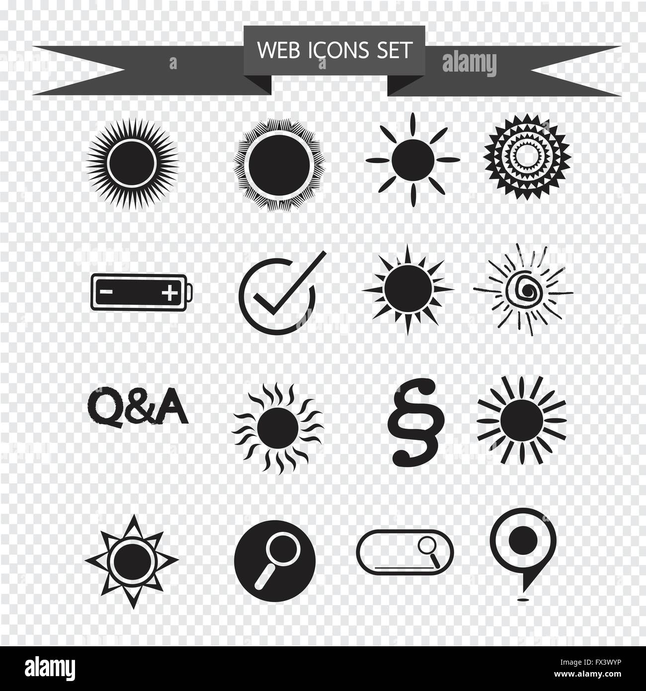 web icons Set illustration Stock Vector Image & Art - Alamy