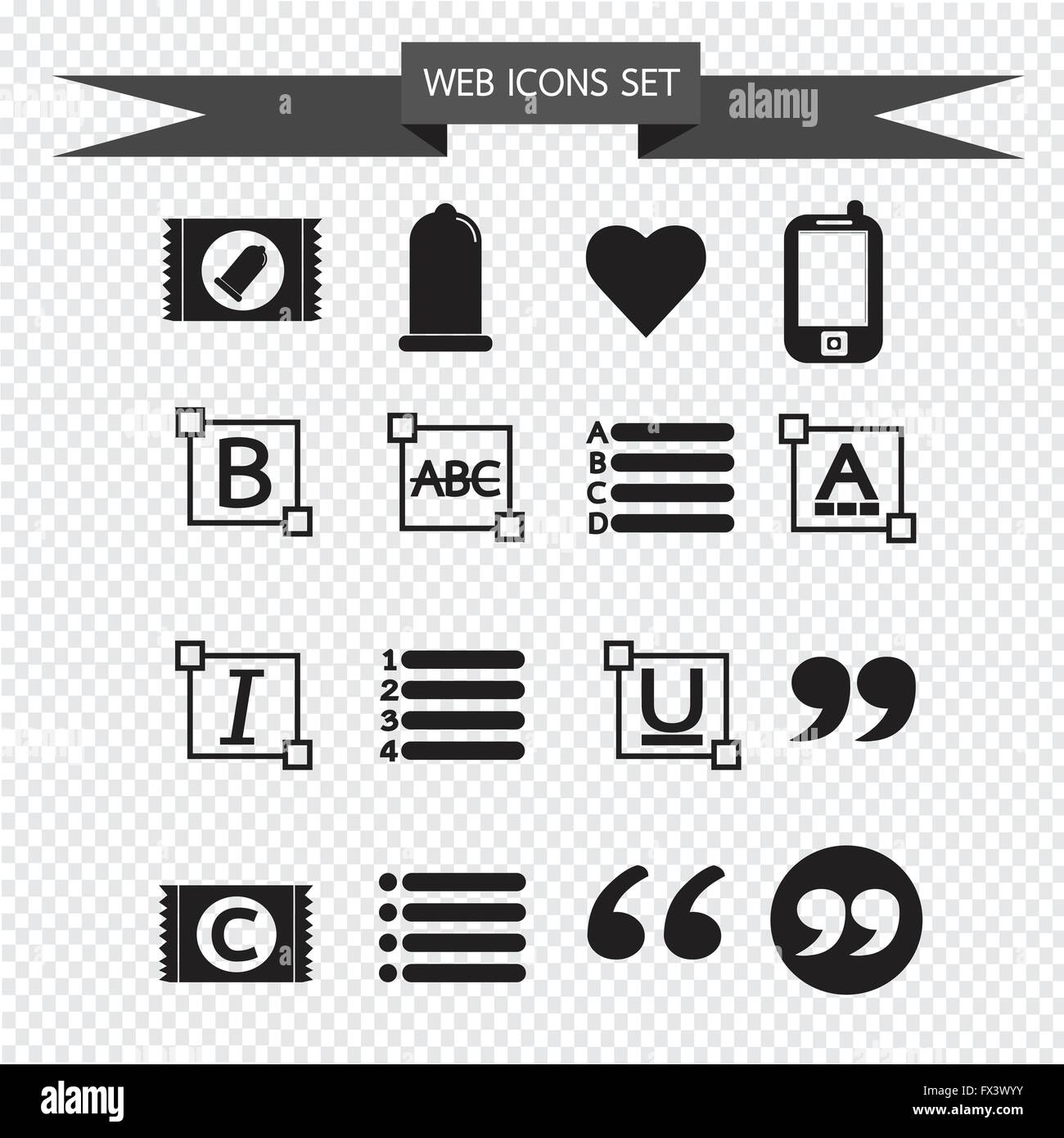 web icons Set illustration Stock Vector Image & Art - Alamy