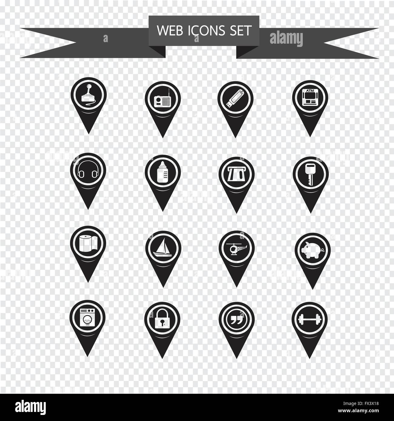 Set of Map Pointer icons for website and communication Stock Vector Image & Art - Alamy