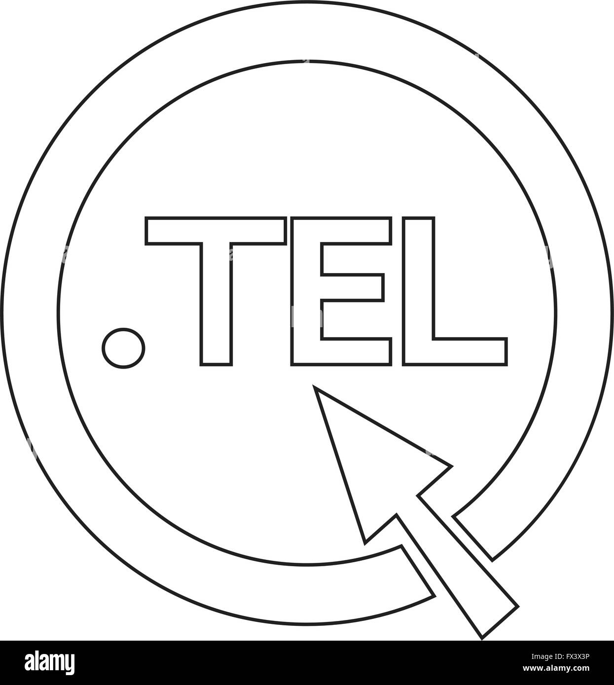 Domain dot tel sign icon Illustration Stock Vector Image & Art - Alamy