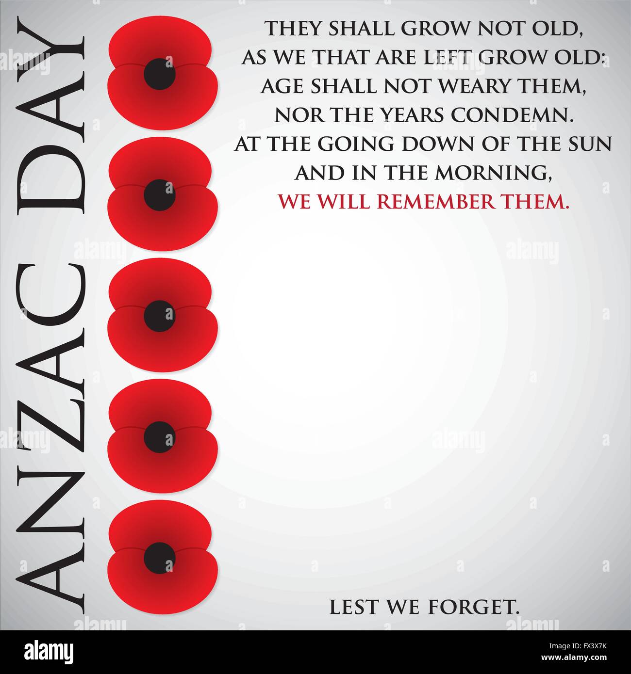 ANZAC (Australia New Zealand Army Corps) Day card in vector format ...