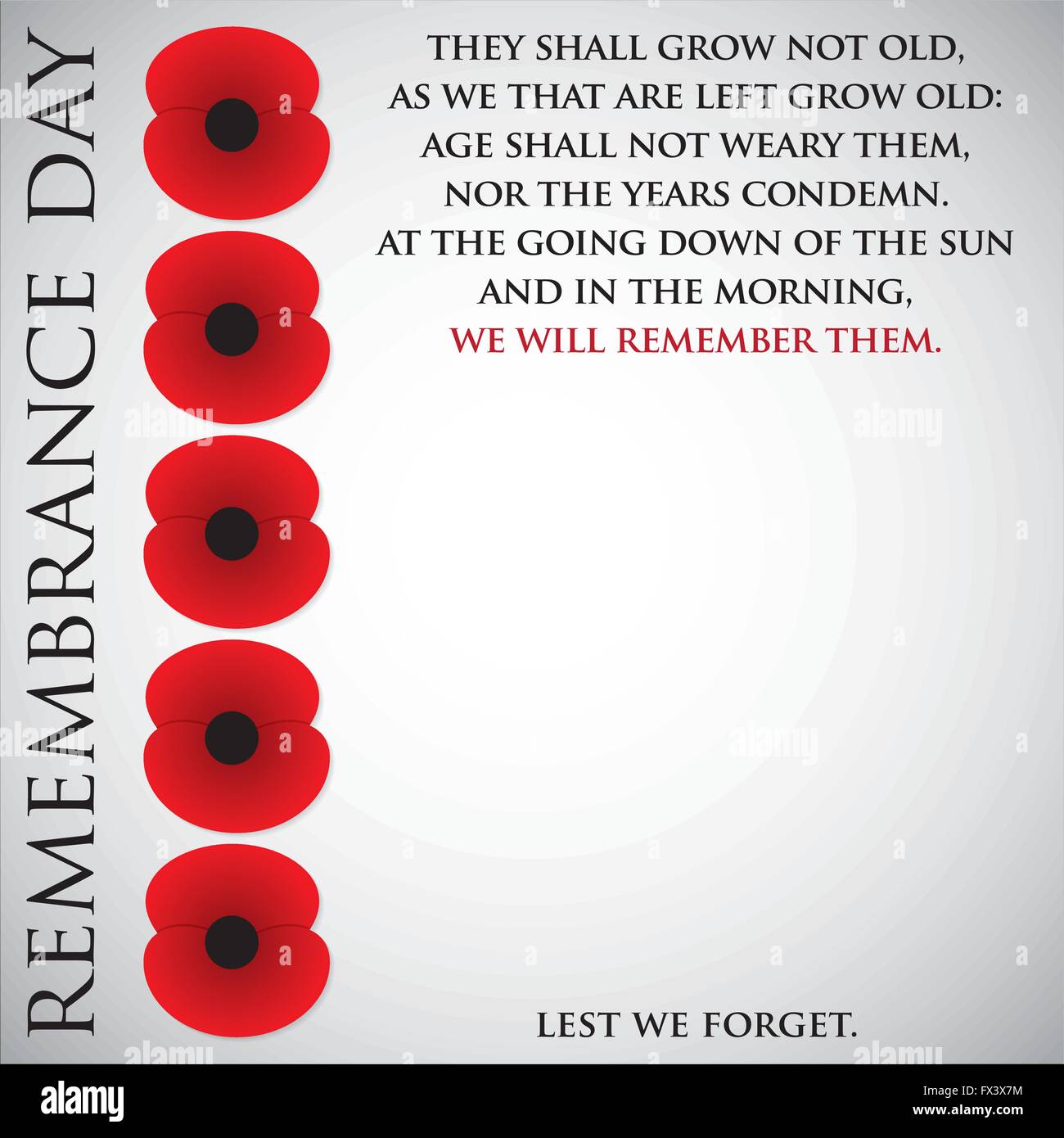 Remembrance Day card in vector format Stock Vector Image & Art - Alamy