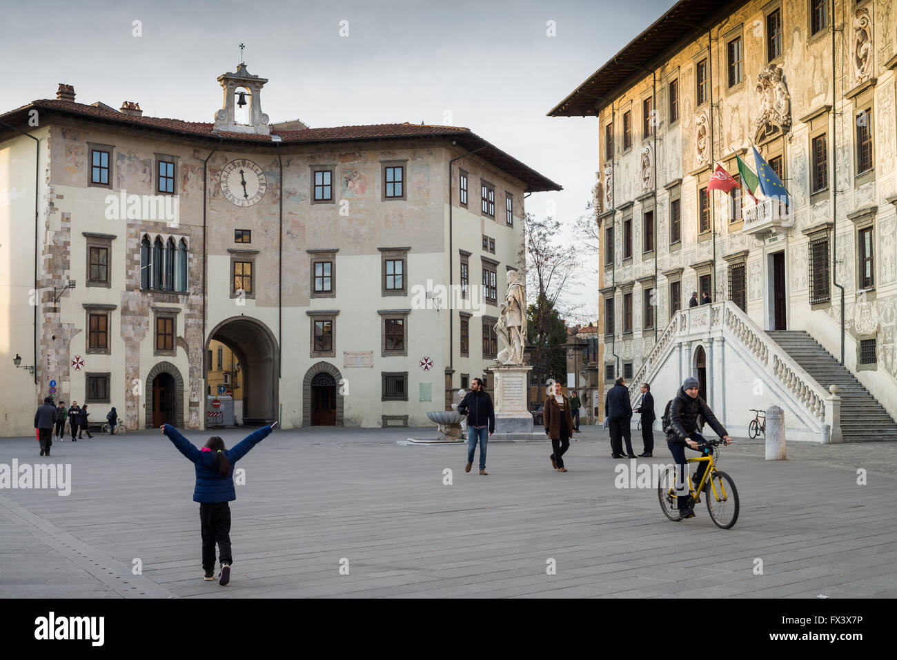 Piazza dei Cavalieri (Knights Square) in Pisa. The building centre ...
