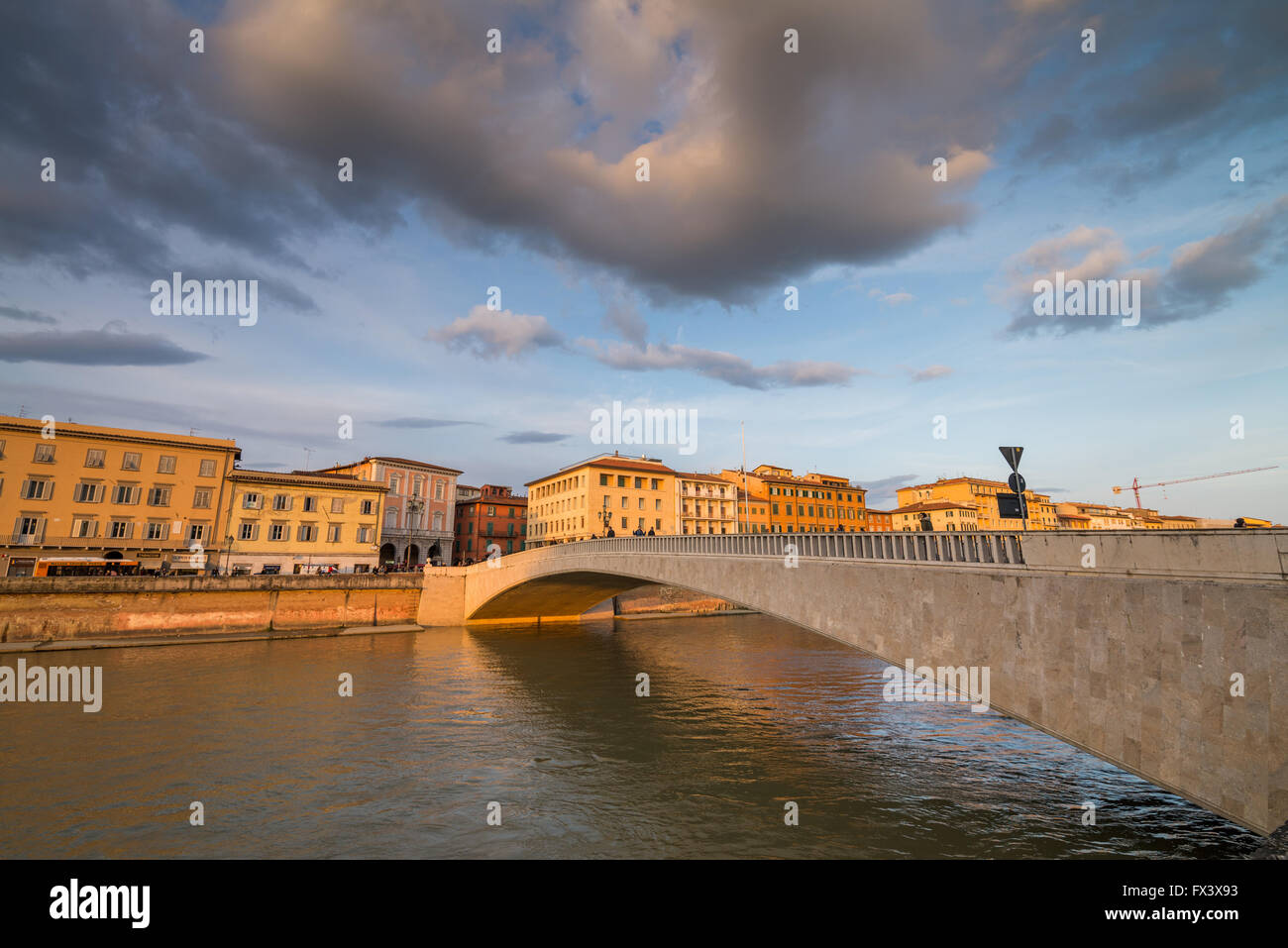 Mezzo bridge (Ponte di Mezzo), Pisa, Tuscany, Italy, EU, Europe Stock ...