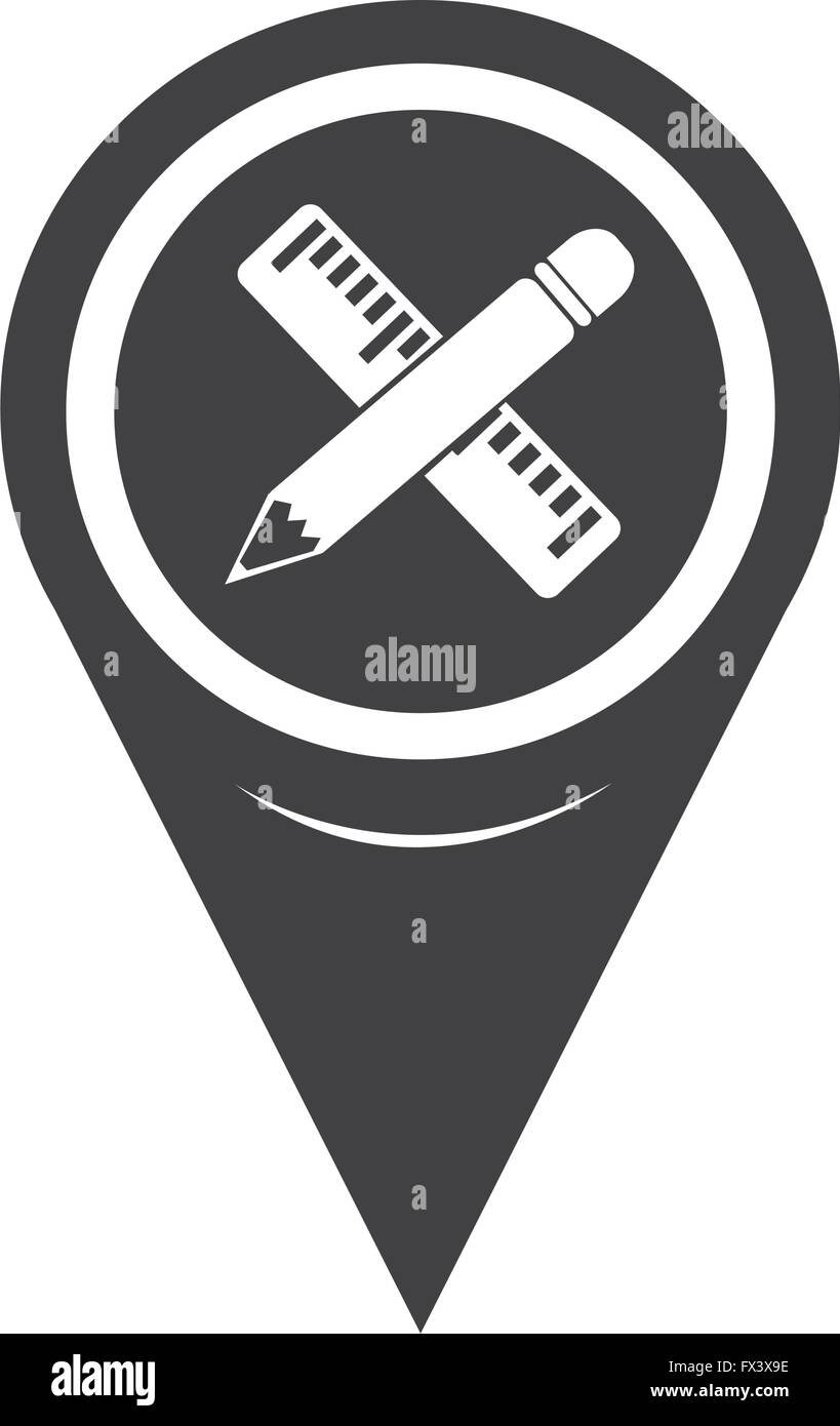 Map Pointer Pencil with ruler icon Stock Vector Image & Art - Alamy