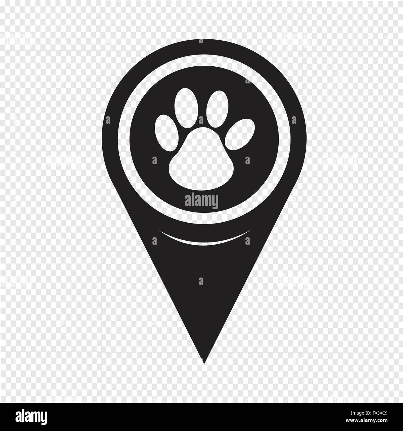 Map Pointer paw print icon Stock Vector Image & Art - Alamy