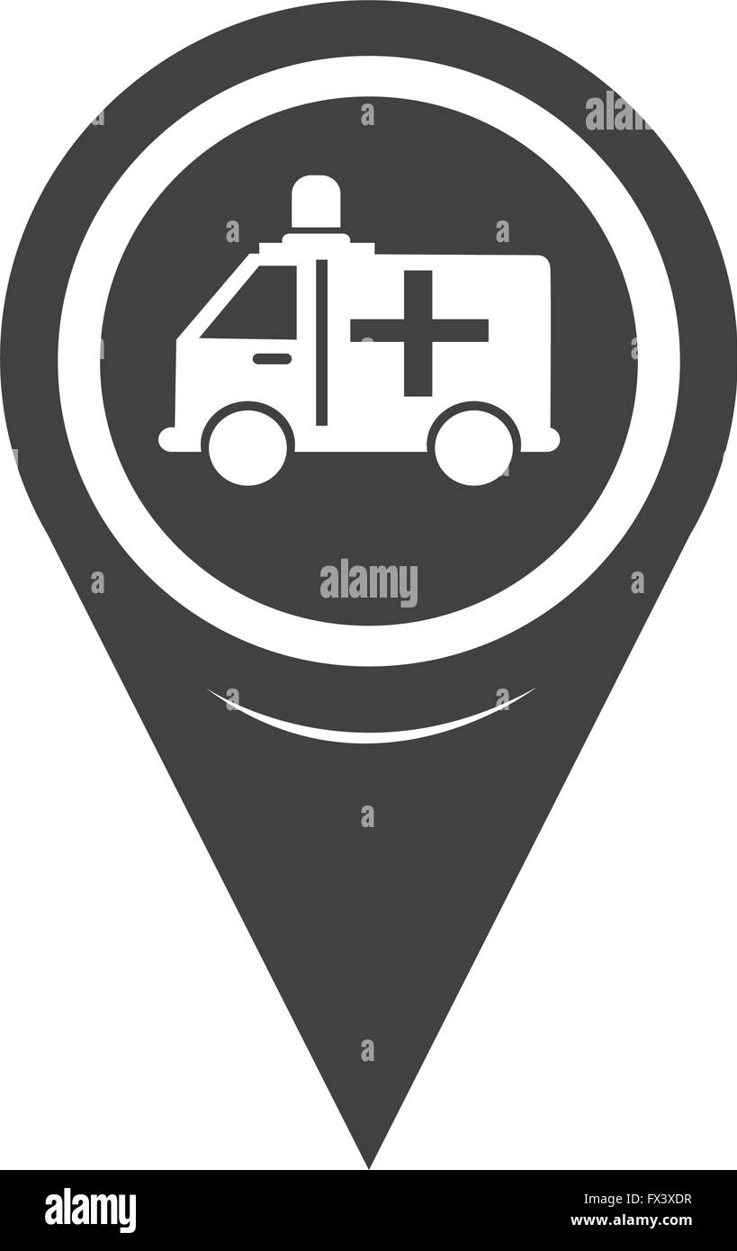 Map Pointer ambulance car icon Stock Vector Image & Art - Alamy