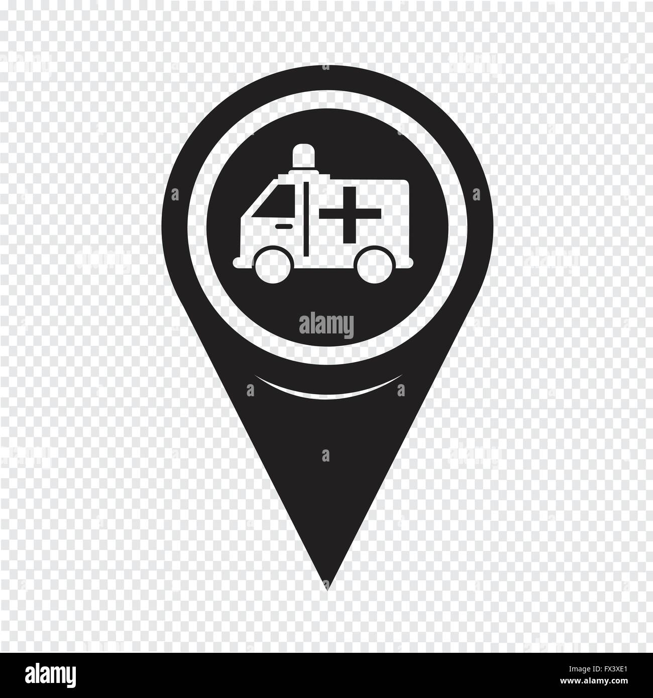 Map Pointer ambulance car icon Stock Vector Image & Art - Alamy