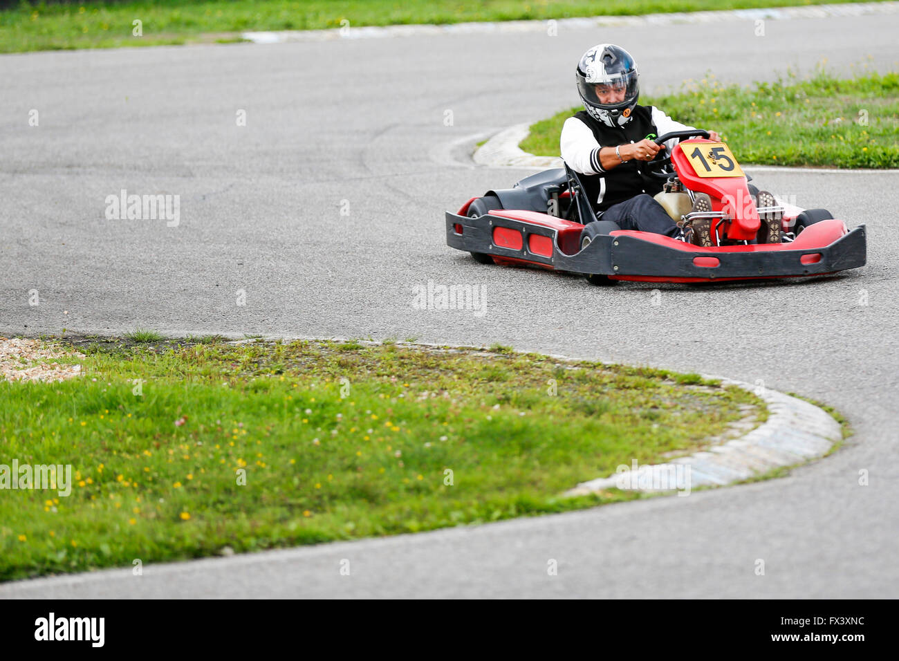 Outside go cart race Stock Photo - Alamy