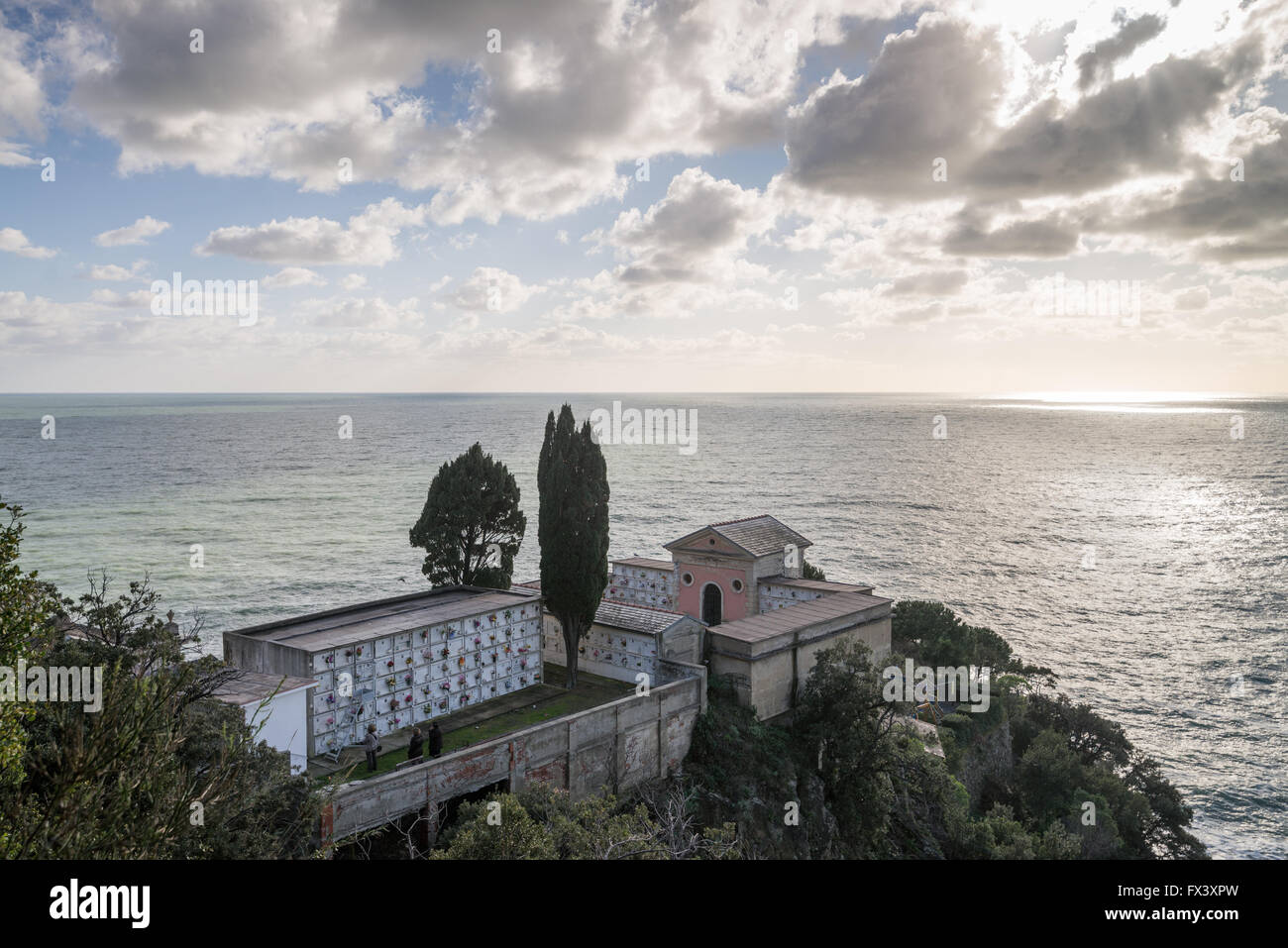 Chapel and cemetery, UNESCO World Heritage Site, Manarola, Cinque Terre ...