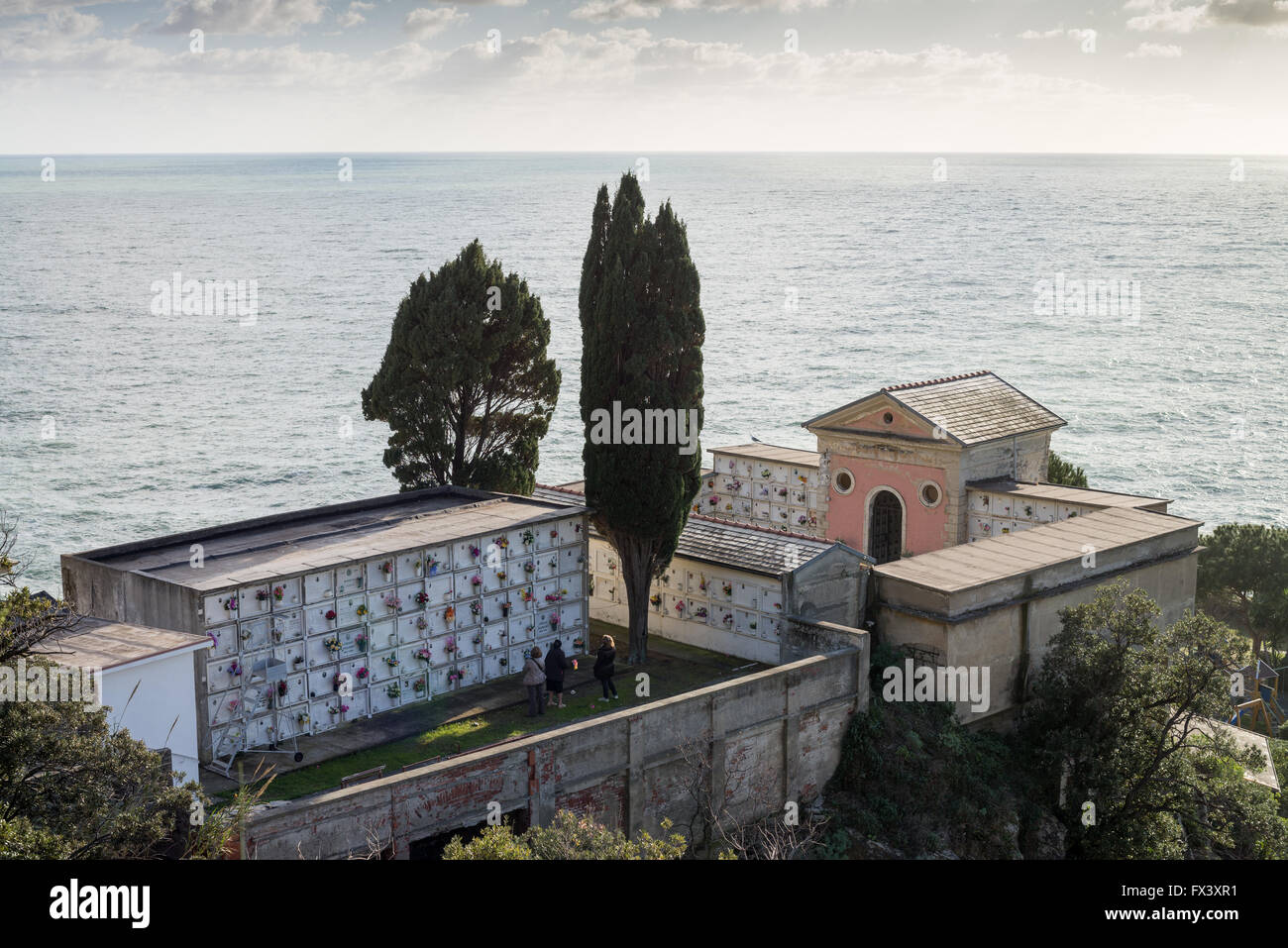 Chapel and cemetery, UNESCO World Heritage Site, Manarola, Cinque Terre ...