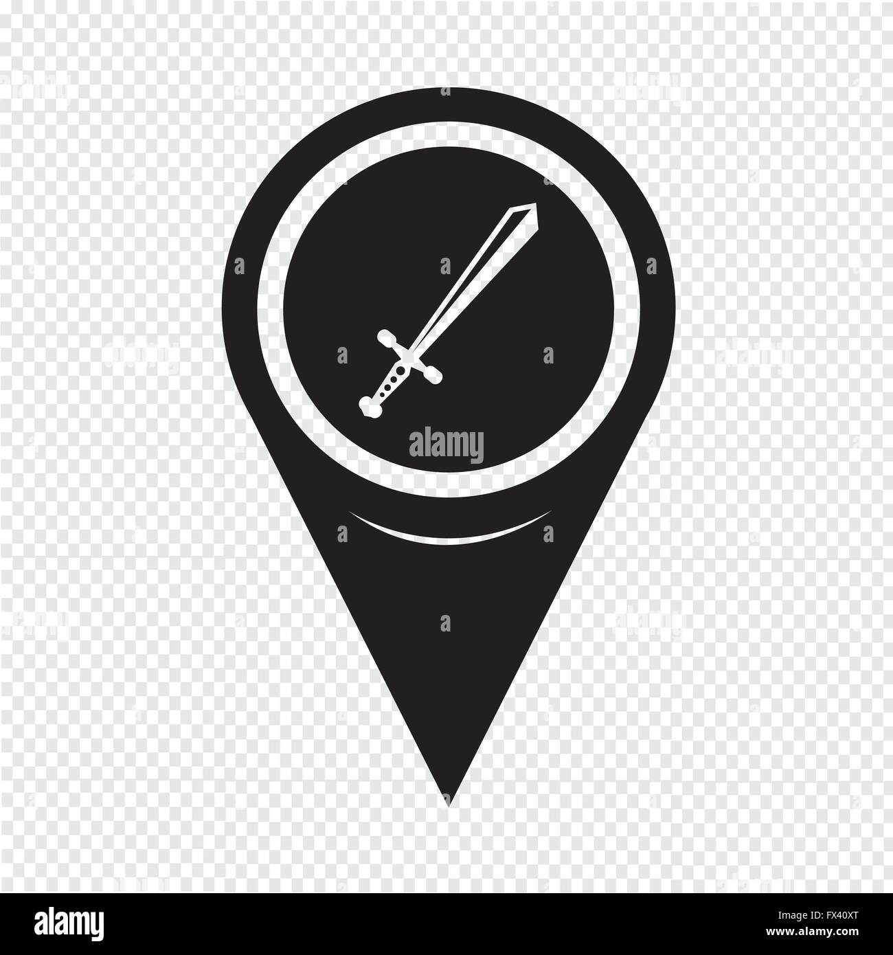 Map Pointer sword icon Stock Vector Image & Art - Alamy