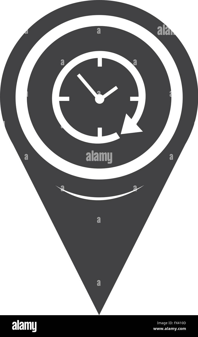 Map Pin Pointer 24 hour clock Icon Stock Vector Image & Art - Alamy