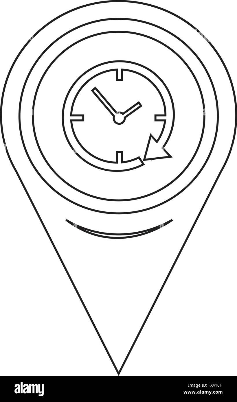 Map Pin Pointer 24 hour clock Icon Stock Vector Image & Art - Alamy
