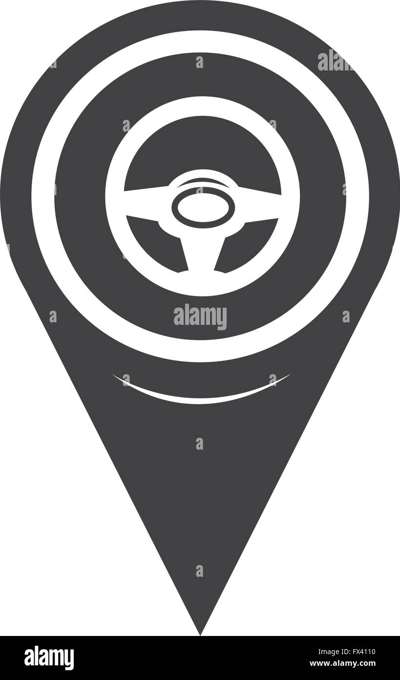 Map Pin Pointer car's steering wheel icon Stock Vector Image & Art - Alamy