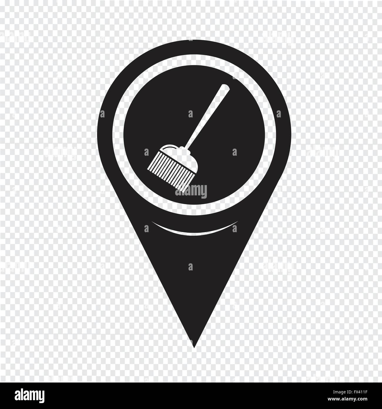 Map Pin Pointer broom icon Stock Vector Image & Art - Alamy