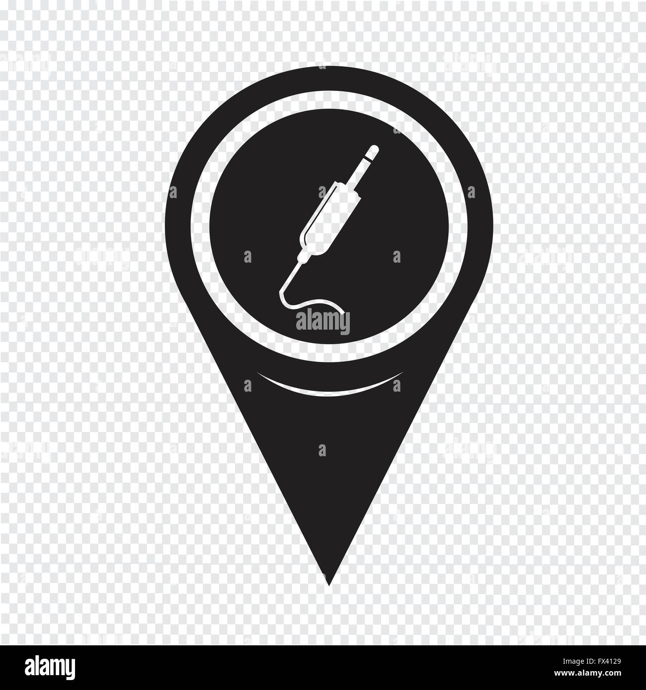 Map Pin Pointer jack cable icon Stock Vector Image & Art - Alamy