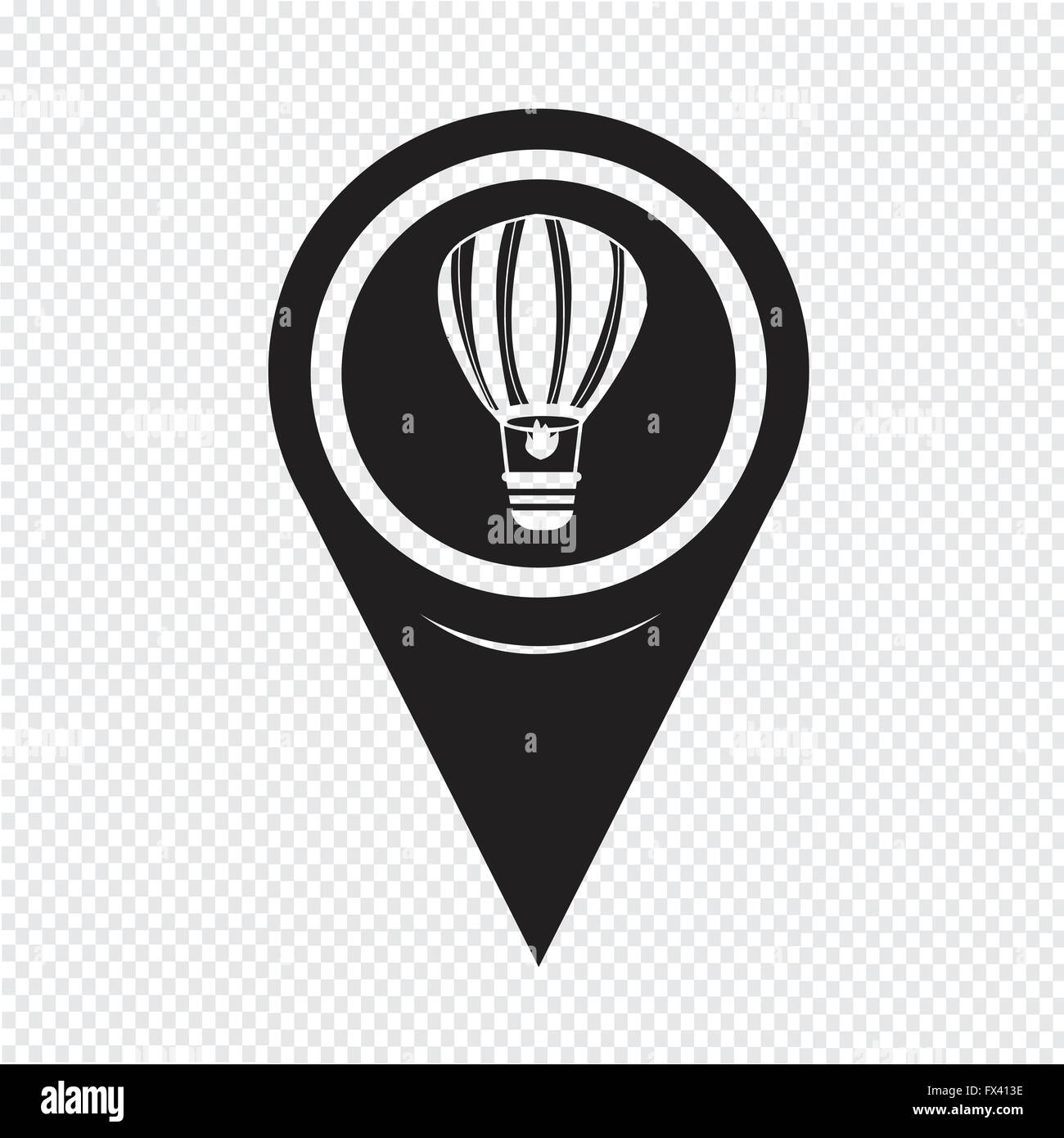 Map Pin Pointer Hot air balloon icon Stock Vector Image & Art - Alamy