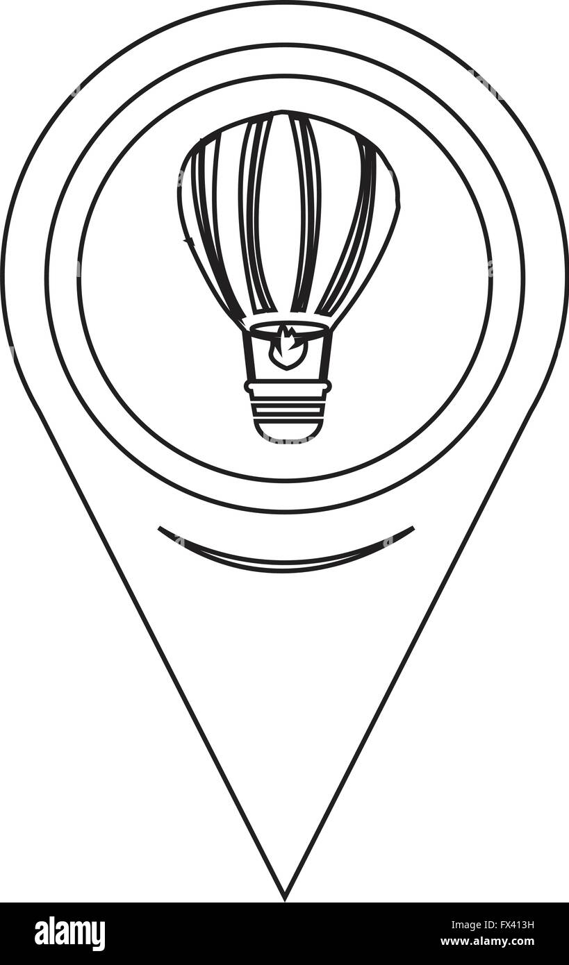 Map Pin Pointer Hot air balloon icon Stock Vector Image & Art - Alamy