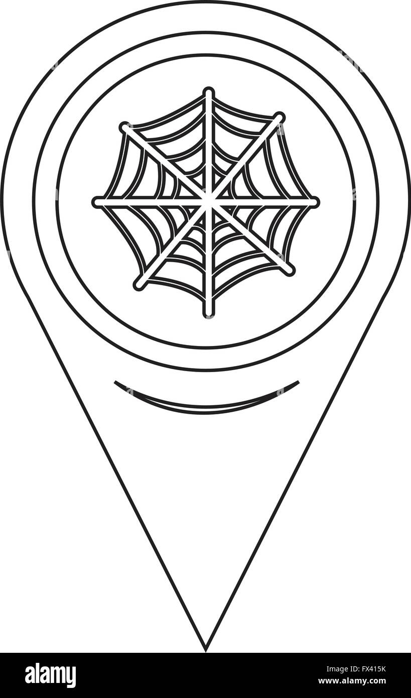 Map pin pointer spider web Black and White Stock Photos & Images - Alamy