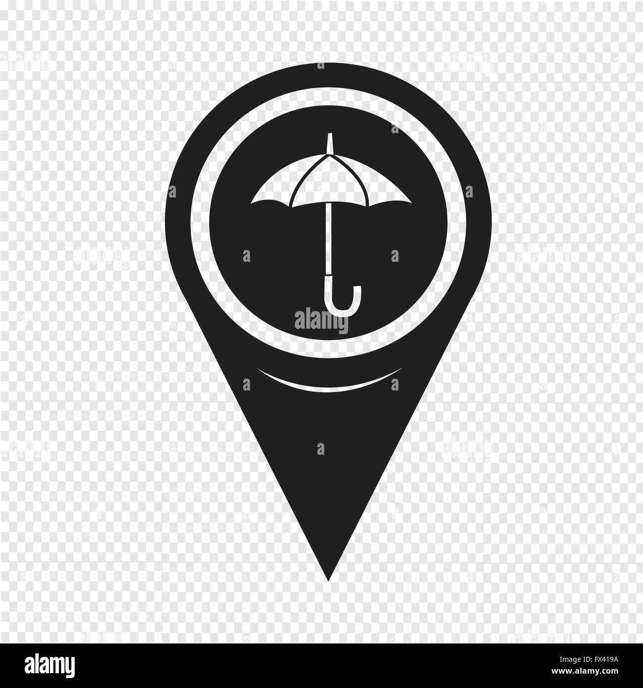Map Pin Pointer Umbrella icon Stock Vector Image & Art - Alamy