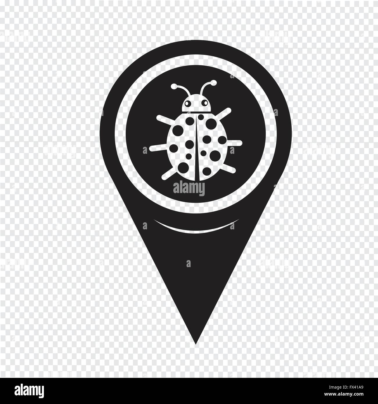 Map Pin Pointer Bug icon Stock Vector Image & Art - Alamy