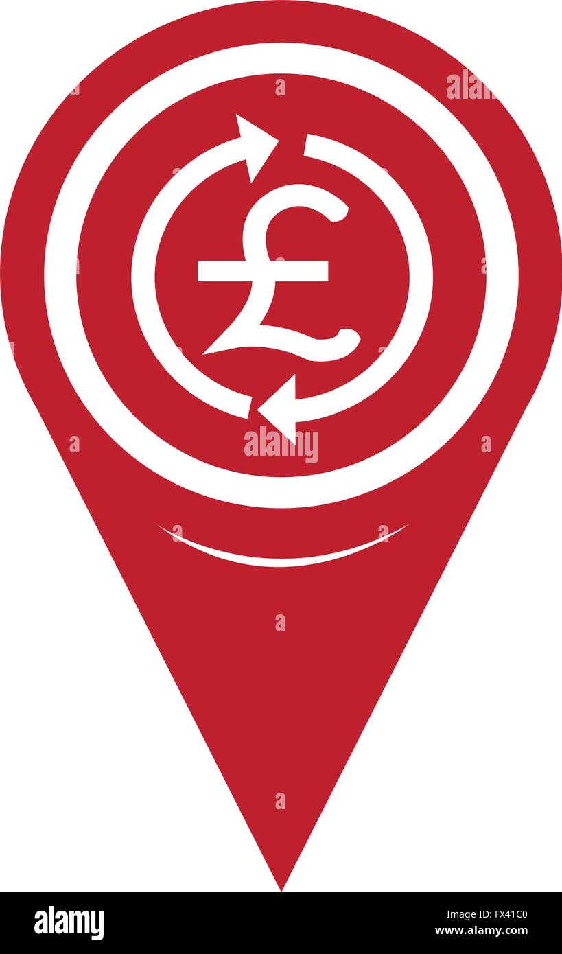 Map Pin Pointer Money Pound Icon , GBP currency symbol Stock Vector ...