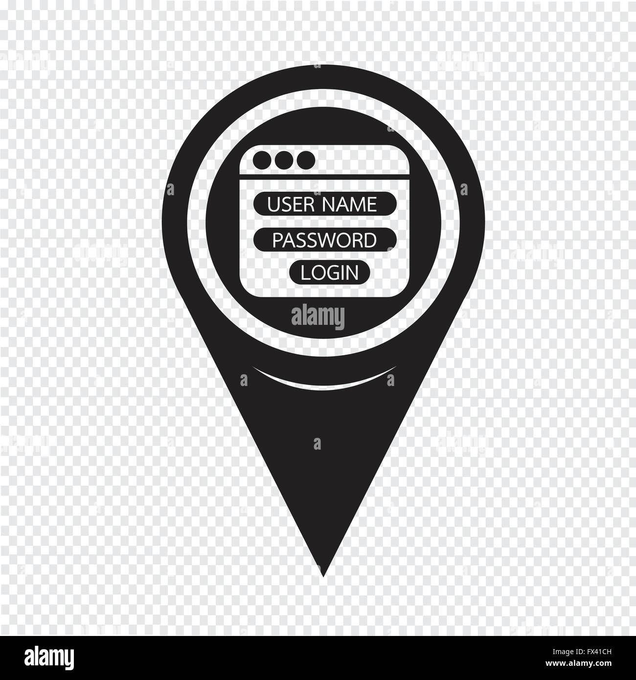 Map Pin Pointer Website login form icon Stock Vector Image & Art - Alamy