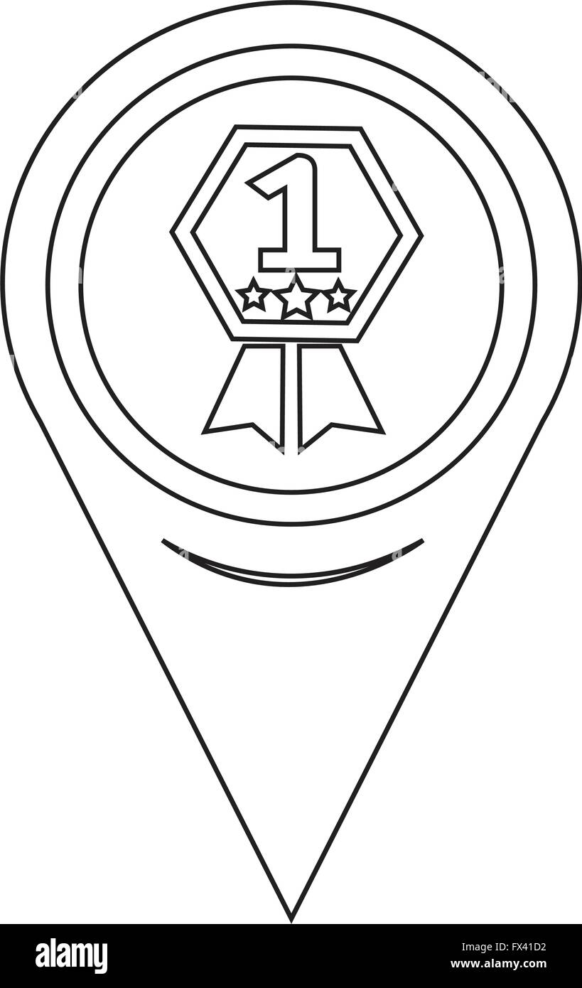Map pin pointer number icon Black and White Stock Photos & Images - Alamy