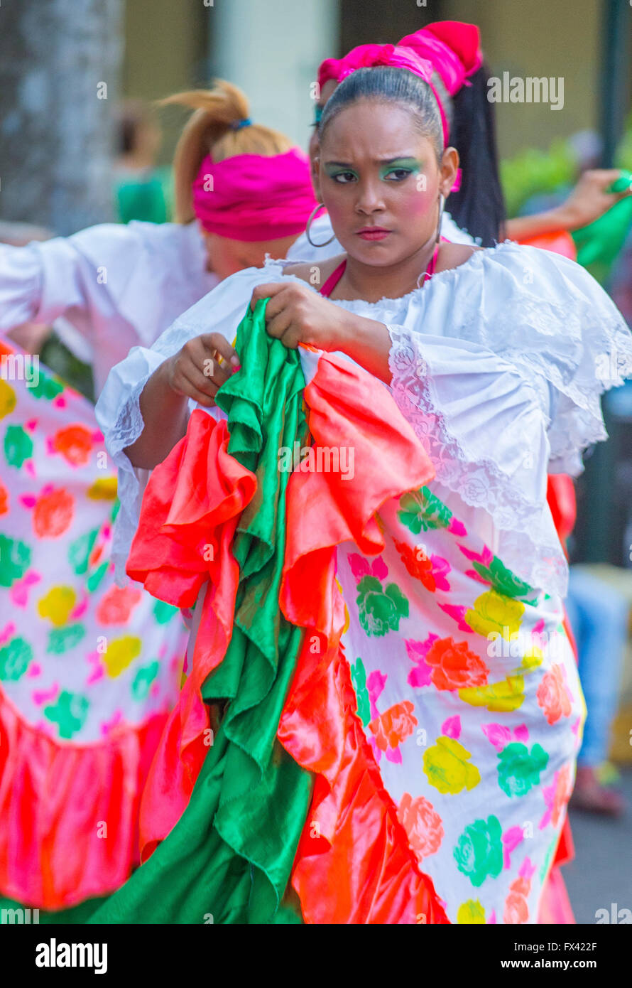 Street performer in Cartagena Colombia Stock Photo - Alamy