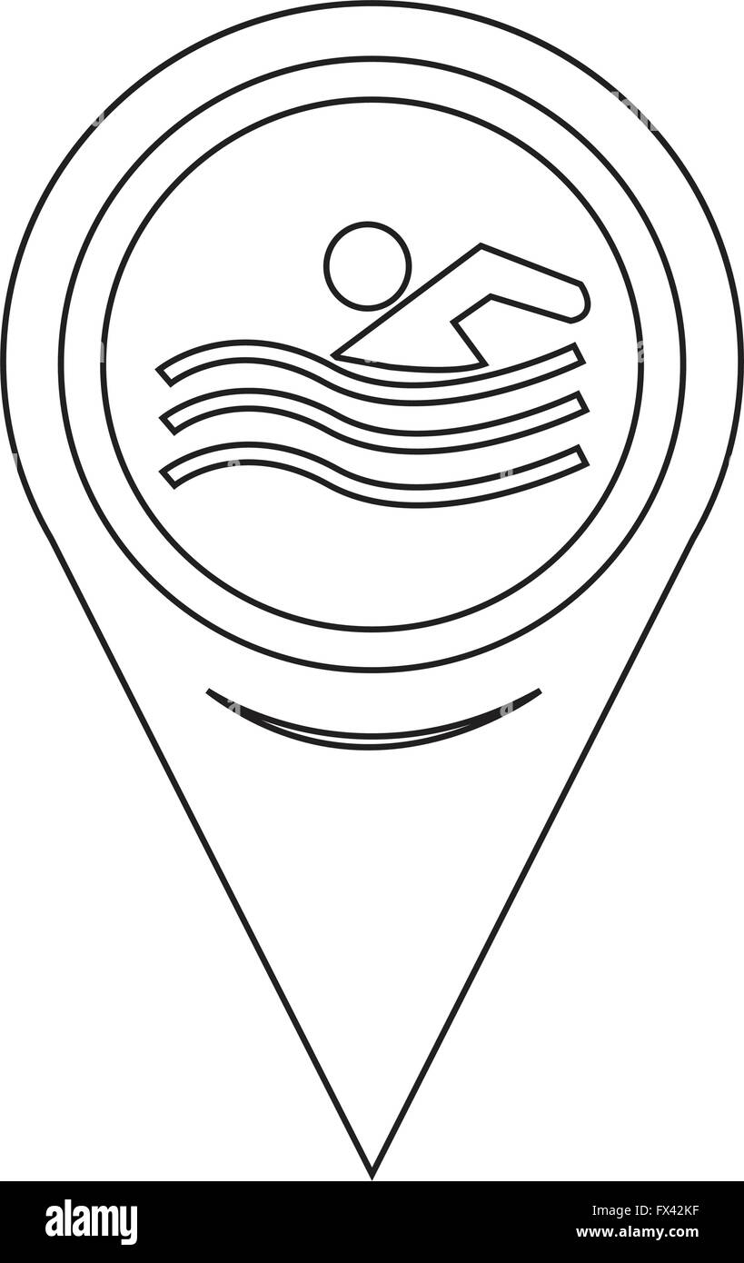 Map Pin Pointer Swim Icon Stock Vector Image & Art - Alamy