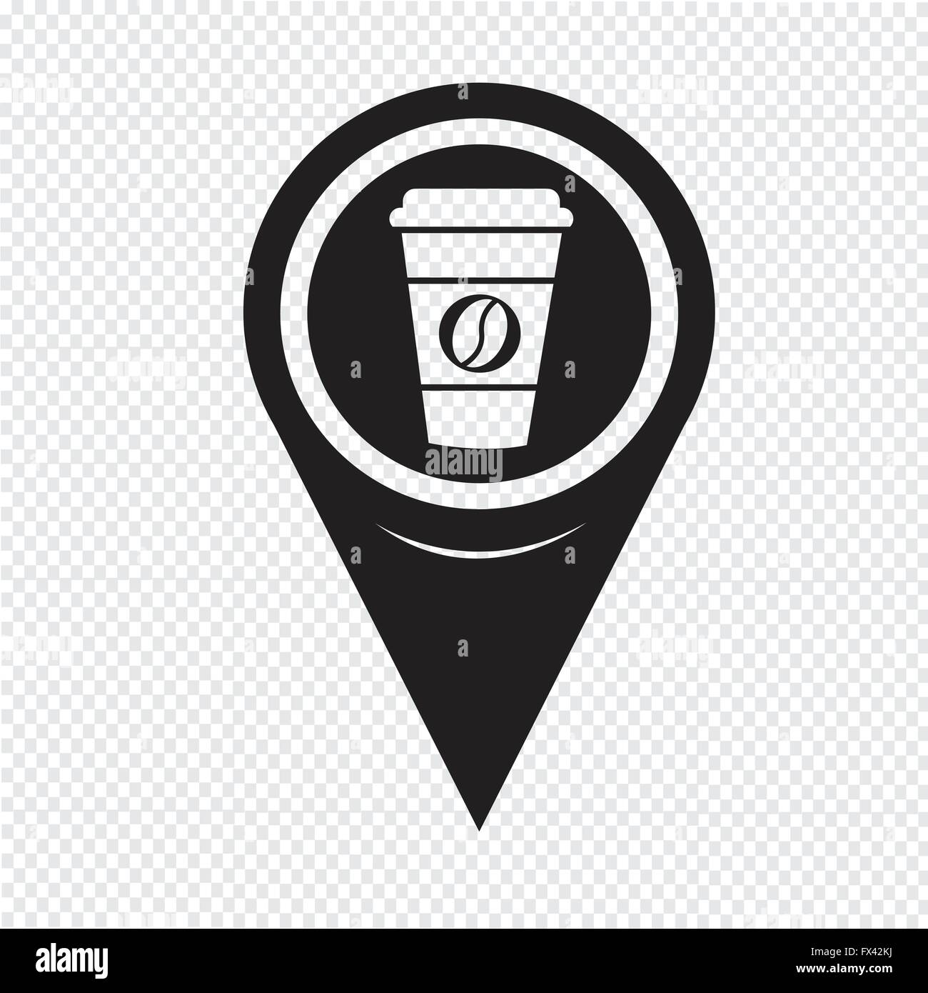 Map Pin Pointer coffee cup icon Stock Vector Image & Art - Alamy